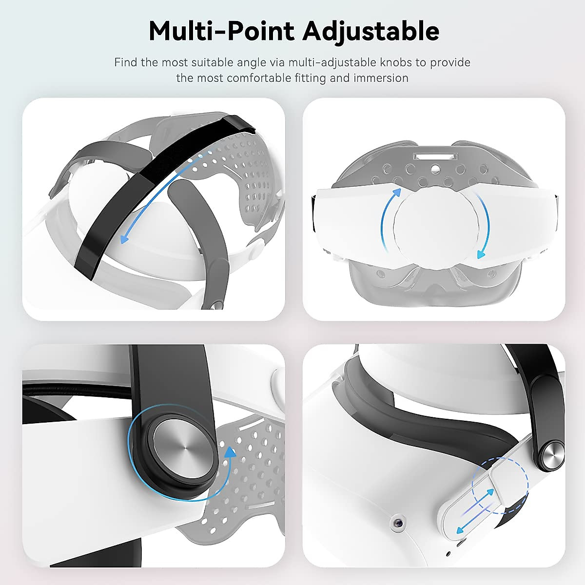 CNBEYOUNG Adjustable Head Strap Compatible with Quest 2,Replacement for Quest 2 Elite Strap Accessories Enhanced Support and Comfort in VR Gaming,Suitable for Children Adults Use