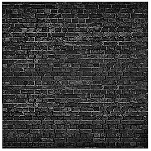 AIIKES 10x10FT Brick Backdrop Black Brick Wall Photography Backdrop Vintage Theme Stone Brick Design Photography Backdrop Baby Birthday Party Decoration Photo Booth Studio Prop 11-501