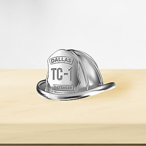 PicturesOnGold.com Stainless Steel 3D Firefighter Helmet with Badge Number & Department