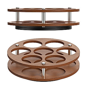 SHILFID Rotating Coffee Syrup Organizer Rack,Syrup Bottle Stand Holder for Coffee Syrup Station,7 Bottles Storage Display Turntable Tray&Lazy Susan for Syrup,Liquor Wine in Kitchen Countertop