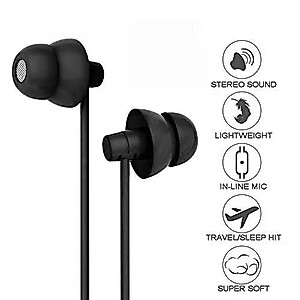 Ururtm Sleep Soundproof Earbuds Headphones, Noise Isolating Soft Earbuds for Sleeping, Nighttime, Insomnia, Side Sleeper, Snoring, Travel, Meditation & Relaxation (Black)