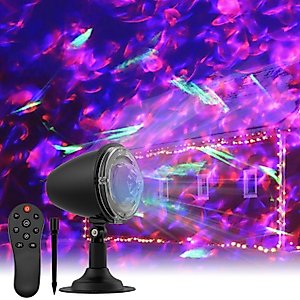 SOMKTN Halloween Laser Projector Lights - Outdoor Waterproof Holiday Light Projector with 10 Color, Aurora & Ocean Wave Pattern - Landscape Night Light for House,Garden,Yard Christmas Decoration