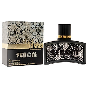 NU Parfums Black is Black Venom Pour Homme Eau De Toilette Spray, 3.4 Ounce