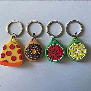 Rertnocnf Portable Case for Air Tag, Kawaii Cute Fresh Lemon Silicone Anti-Scratch Protective Cover Compatible with Airtags Finder Location Tracker Keychain for Kids Pets Keys (Lemonr)