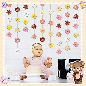 60 Pieces Retro Flower Shaped Cutouts Groovy Retro Hippie Paper Cut Party Decoration Daisy Paper Flower Cutouts for Party Craft Wall School DIY Spring Summer Birthday Home 4.33 Inch, 6 Styles