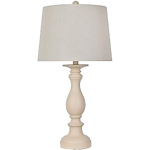 Crestview Collection Zoeigh 28 Inch Resin Distressed Antique White Finish Table Lamp for Living Room, Bedroom and Home Office