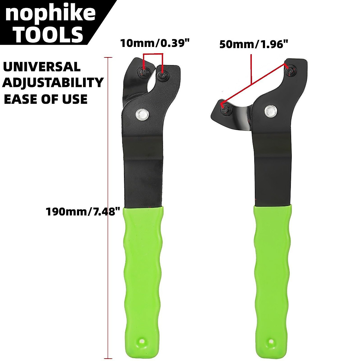Angle Grinder Universal Adjustable Spanner(10-50mm) with 5/8"-11 Flange Nut，Compatible with Makita, Dewalt, Bosch, Hitachi, Milwaukee, Metabo and other brands