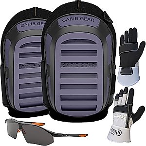CARIB GEAR PRO Gel Knee Pads For Men and Women Work Construction | Heavy Duty Comfortable Anti-Slip Pad For Tiling, Cleaning Flooring Roofing and Gardening | Extra Gel and Cushion Support