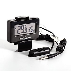 REPTI ZOO Reptile Terrariums Digital Max Min Thermometer Hygrometer with Probes Fit for Reptile Tanks Vivariums Brooders and Incubators, Multiple Mounting Options