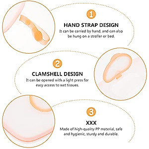 Operitacx Wipe Case Portable Baby Wipe Container Refillable Wipe Dispenser with Lanyard Baby Diaper Wipe Holder Case for Outdoor, Travel, Office, Car, Cot (Orange) Travel Wipes Case