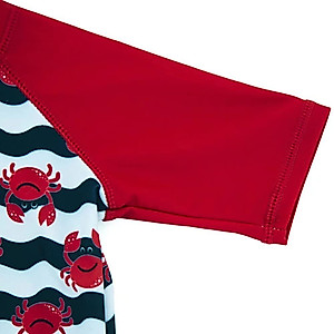 Toddler Baby Boys' Swimwear One Piece UPF 50+ Swimsuit Boy Lovely Cartoon Prints Bathing Suit Red 12M