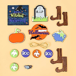 Halloween Tier Tray Decor Rustic Farmhouse Decor Tiered Tray Decor Wooden Blocks Sign Tiered Tray Decor Bundle Bedroom Wood Sign Tier Tray Decor Wooden Table Signs House Wooden Decor