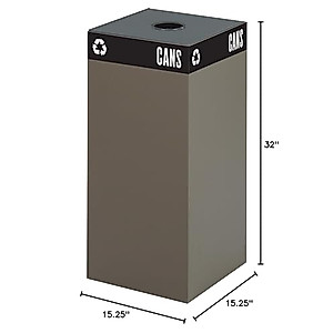 Safco Products 2982BL Public Square Recycling Receptacle Base, 31-Gallon (Top Sold Separately), Black