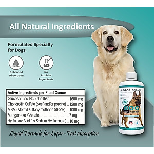 NODENS Dog Hip and Joint - Concentrated Glucosamine for Dogs with Chondroitin – Dog Joint Supplement for Natural Dog Pain Relief Anti-inflammatory for Improved Joint Flexibility and Mobility - 942 ml