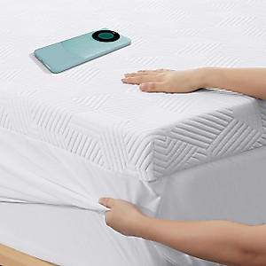 3 Inch Gel Memory Foam Mattress Topper Queen Size, High Density Memory Foam Mattress Pad Cover with 8-21" Deep Pocket for Pressure Relief, Pillow Top with Removable Viscose Made from Bamboo Cover