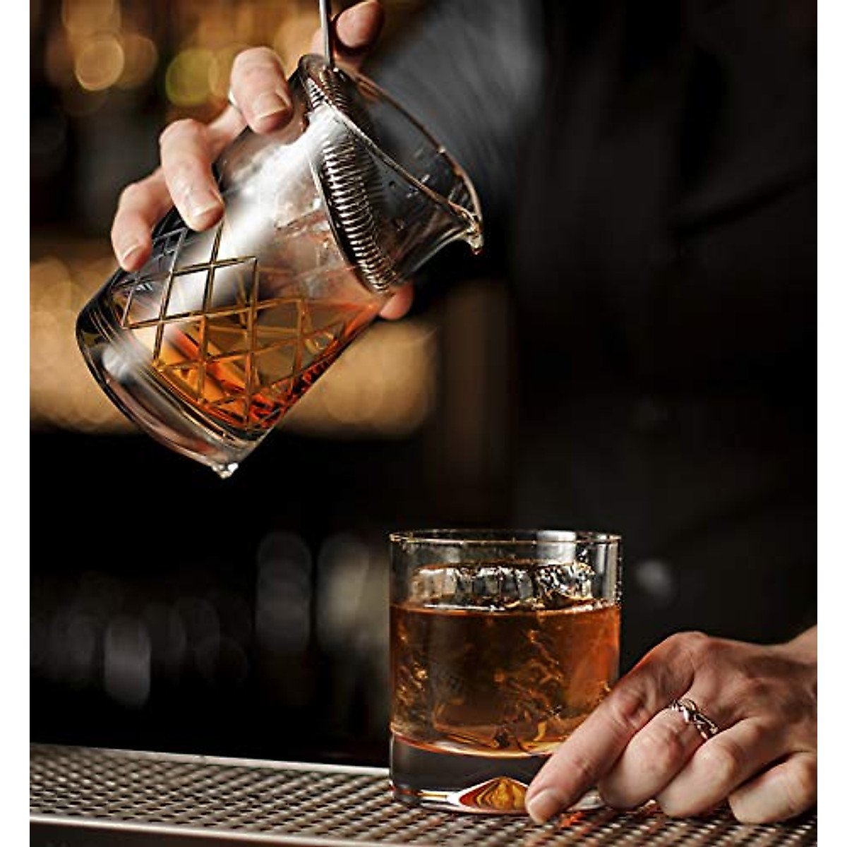 Mofado Weighted Crystal Whiskey Glasses - 12oz (Set of 2) - Thick, Stable, Heavy Hand Blown Crystal in a Gift Box - Perfect for Scotch, Bourbon, Manhattans, Old Fashioned Cocktails