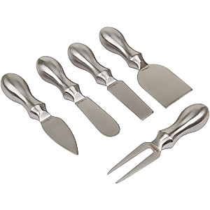 Premium 5-piece Cheese Knives Set Collection - Serve, Cut, Slice, Shave, and Spread Hard and Soft Cheese, Gift Ready Charcuterie Board Accessories, Gift for Any Occasion