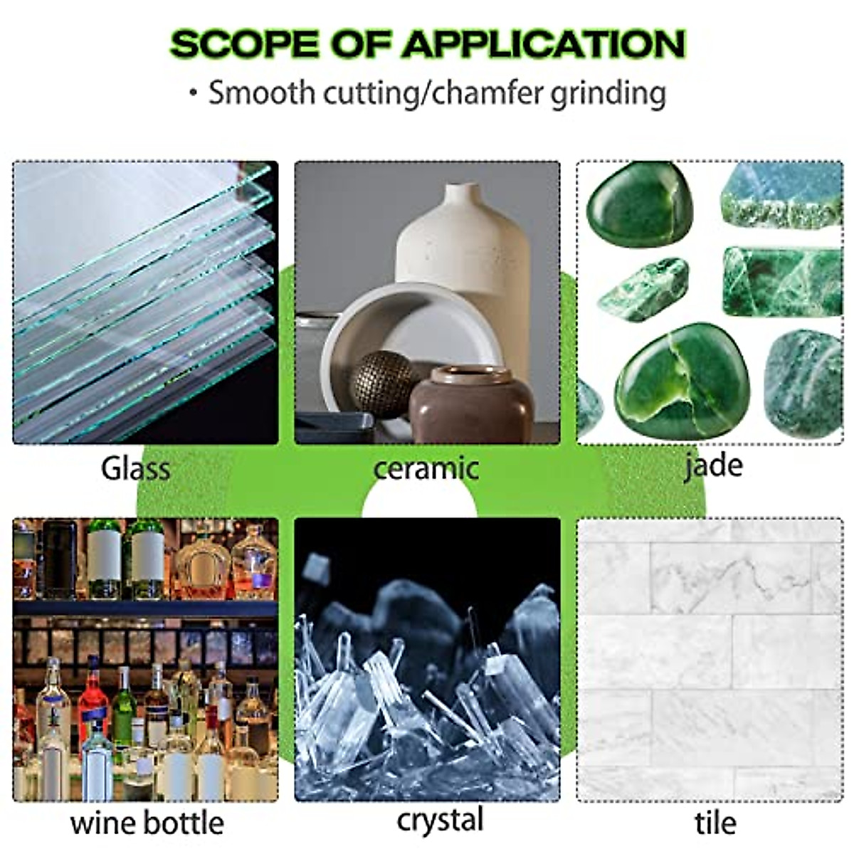 4 Inch Glass Cutting Disc for Angle Grinder, Ultra-Thin Glass Cutting Disc Ceramic Diamond Cutting Tool Glass Grinding Saw Blade Wheel