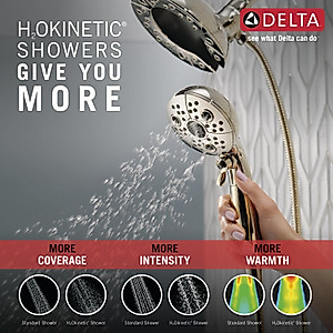 Delta Faucet 5-Spray In2ition Dual Shower Head with Handheld Spray, H2Okinetic Shower Head with Hose, Showerheads, Handheld Shower Heads, Magnetic Docking, Polished Nickel 58480-PN-PK