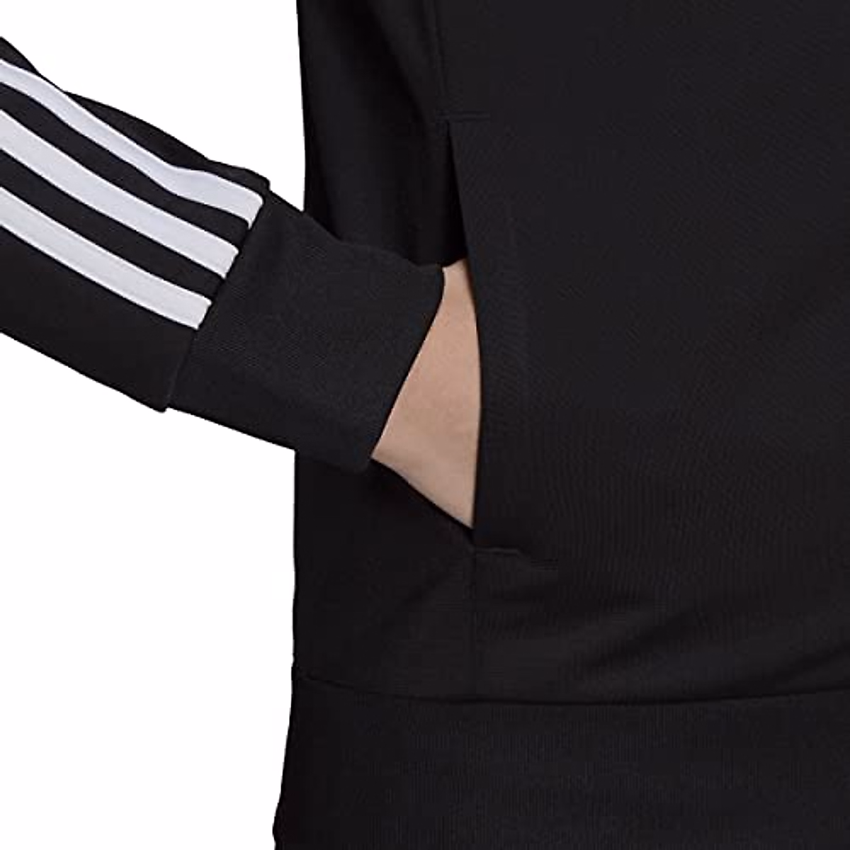 adidas Women's Essentials Warm-Up Slim 3-Stripes Track Top, Black, X-Large