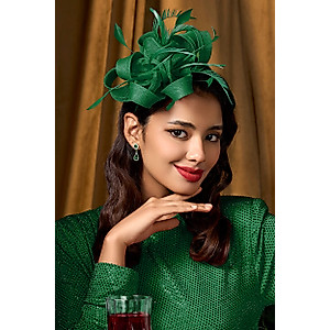 BABEYOND Fascinator Hats for Women - Tea Party Hats Fascinators Kentucky Headband Derby Hat Wedding Feathers Ribbon Headwear