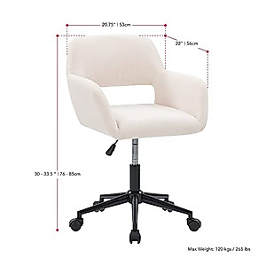 CorLiving Marlowe Fabric Upholstered Task Chair in Off White