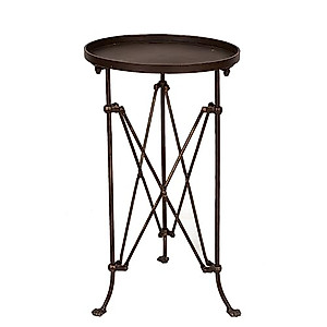 Creative Co-Op Round Bronze Metal Accent Table