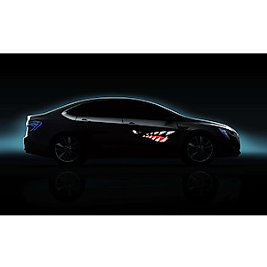 MOOCY 2 Pieces Shark Teeth Mouth Decals Sticker for Canoe Kayak Surfboard Ocean Boat DIY Funny Decor