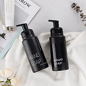 Bosilunlife Foaming Soap Dispenser - Foam Hand Soap Dispenser Pump Bathroom Foaming Hand Soap Dispenser Bottle Refillable Ceramic Black Foaming Soap Dispenser for Kitchen Sink