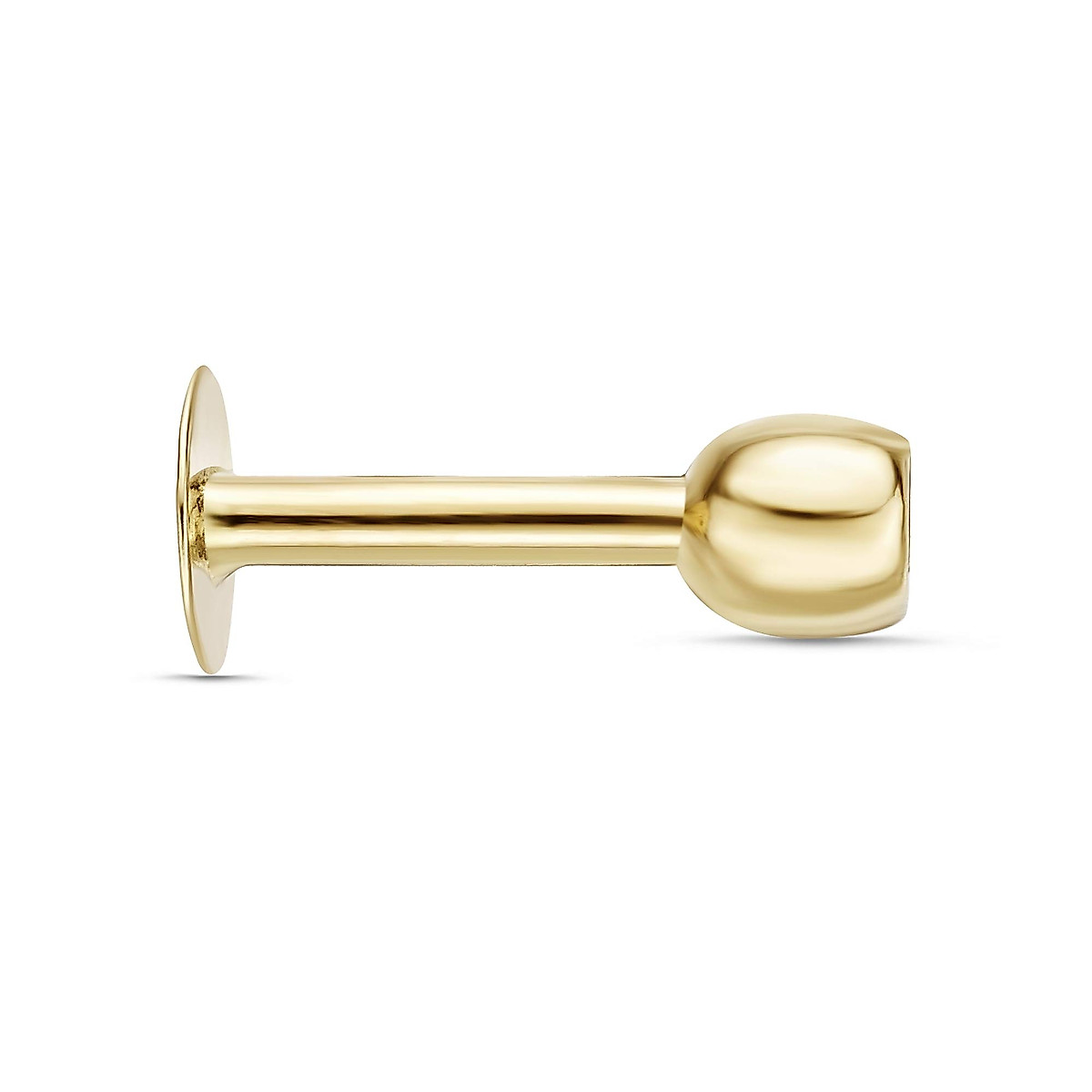 Lavari Jewelers 16 Gauge Labret Monroe Style Stud Ball Lip Ring in 14k Yellow Gold with 3 mm Cubic Zirconia