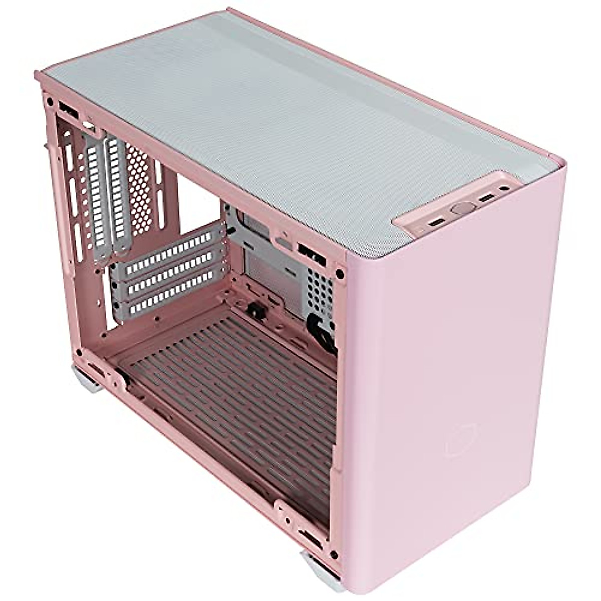 Cooler Master MasterBox NR200P Mini ITX Computer Case - Tempered Glass Side Panel, Superior Cooling Options, Vertical GPU Display, Tool-Free 360 Degree Accessibility - Flamingo Pink