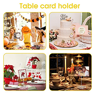 40Pcs Table Card Holders 3.46 Inch Photo Holders for Tables, Place Card Holder Table Sign Holder Silver Picture Stands for Table, Wire Picture Holder for Weddings Home Parties Centerpieces(circle)