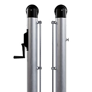 Dominator In Ground Pickleball System - Includes Two Heavy Duty Round Pickleball Posts with Net and Sleeves - Aluminum, Rust Free, and Follows USAPA Standards