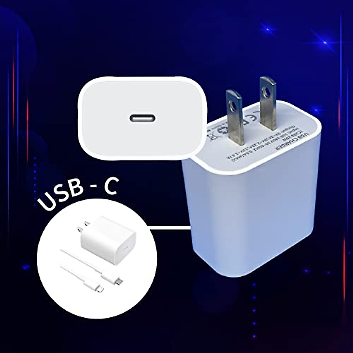 USB C Charger - 20W PD Fast Charging Block Compatible with iPhone 13 12 11 X XR Xs Pro (max/Pro/Mini), iPad, Samsung, Huawei, Xiaomi, Oppo, Vivo - White