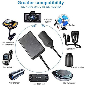 BYGD AC to DC Converter, 100V ~ 240V to 12V 2A 24W, Car Cigarette Lighter Socket AC/DC Power Supply Adapter Transformer for Low-Power Car Devices, Car