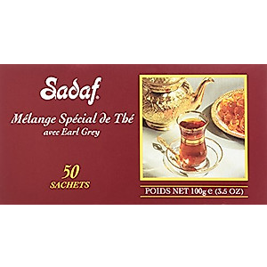 Sadaf Earl Grey Tea Bags | Special Blend Earl Grey Ceylon Black Tea | Product harvested in Sri Lanka | 50 bags (pack of 1)