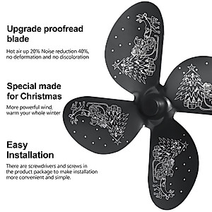 CONBOLA Heat Powered Wood Stove Fan Blade,Replacable Fireplace Fan Blades,Made of Aluminum Material Increases 80% More Warm Air Efficient Heat Distribution,Silent Operation .(TREE)