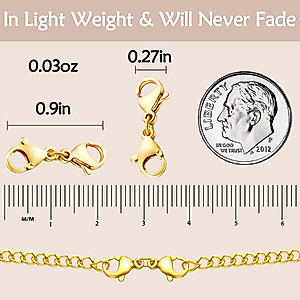 OHINGLT Double Lobster Clasp Extender Necklace Clasp Connector Bracelet Extension,Gold and Silver Lobster Claw Clasp Double Opening Jewelry Clasps for DIY Jewelry Making Women