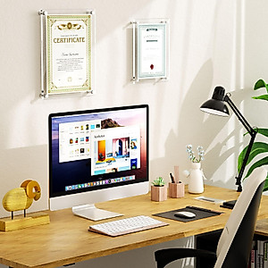 AITEE 11x14 Acrylic Picture Frames 4 Pack, Clear Picture Frames for Wall, Modern Frameless picture Frames Lucite Transparent Square Cubes Floating Hanging Photo Frame Gift for Home Office Display