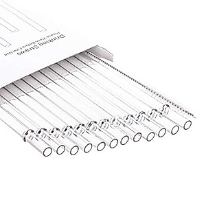 Dakoufish 12" Long Clear Reusable Tritan Replacement Drinking Straws for 40 oz,30 oz & 24 oz Mason Jar,Tumblers, Set of 12 with Cleaning Brush (12inch,Clear)