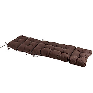 QILLOWAY Indoor/Outdoor Chaise Lounge Cushion,Spring/Summer Seasonal All Weather Replacement Cushions. (Dark Coffee/Brown/Chocolate)