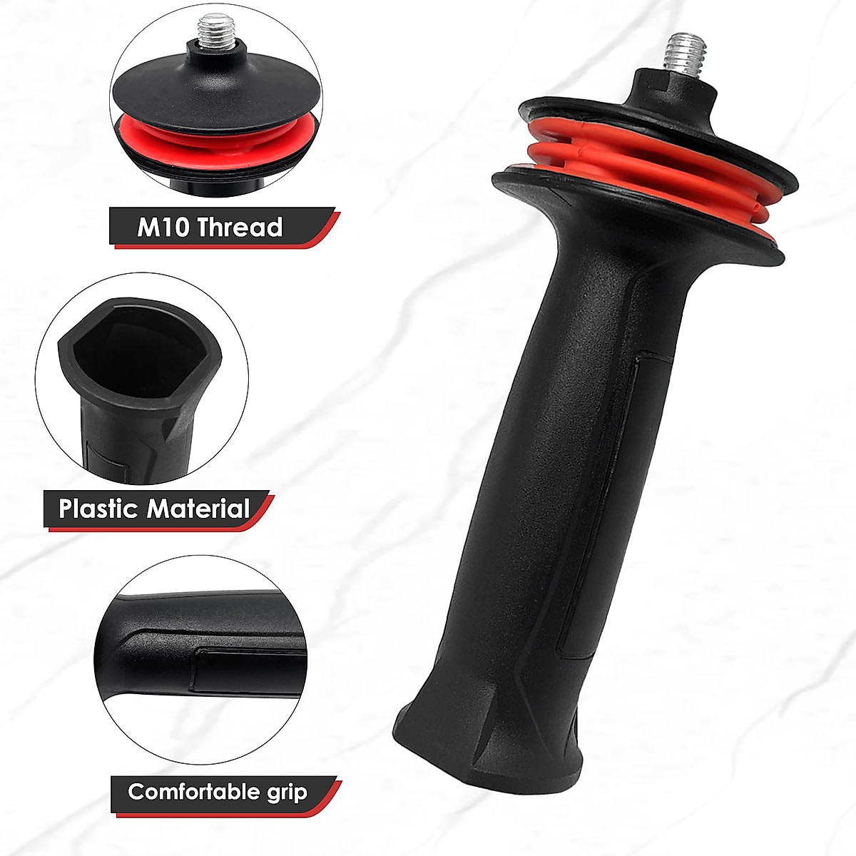 generic 10mm Dia Thread 125 Model Angle Grinder Side Handle Replacement Sander Handle Tool Black(1pcs)