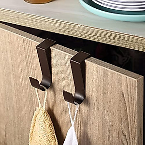 12 Pcs 1 3/8 1 3/4 inch Over The Cabinet Door Hooks Organizer Holder Over Door Z-Shaped Metal Hanger Hook Bathroom Organizer Rack Hanger for Clothes Towels Keys