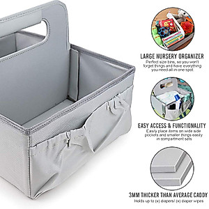 Baby Diaper Caddy Organizer Bag, Portable Essentials Storage Basket for Changing Table Nursery Station, Bags for Babies Diapers and Wet Wipes, Bottles, Pacifier, Lotions & Supplies Kit (Organizer Bag)