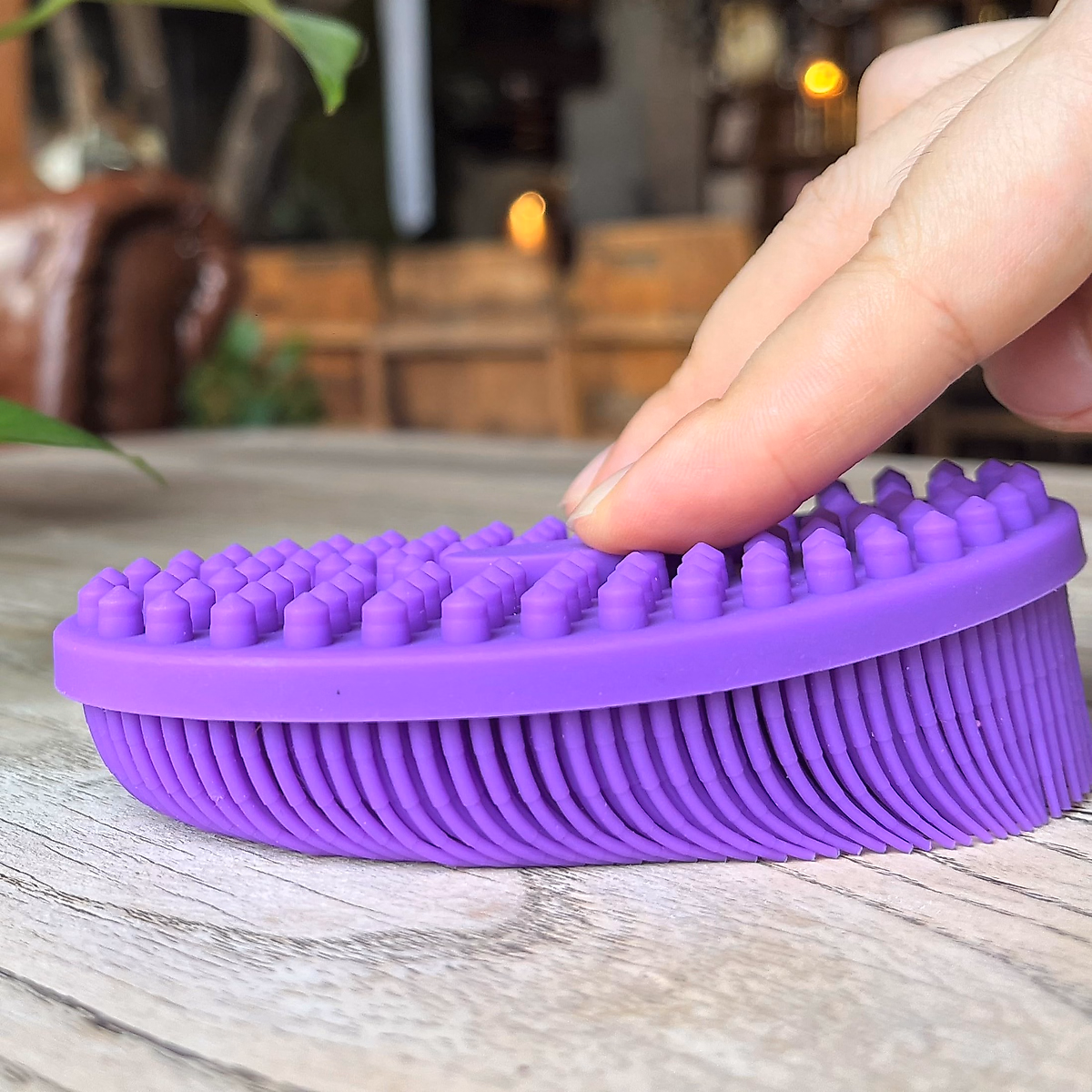 Premium Sensory Brush for Kids or Autism,Soft Silicone Body Scrubber,2 in 1 Sensory Room Occupational Therapy Sensory Brushes,Silicone Loofah,Pets Shower Brush Bath Brush Shampoo Brush