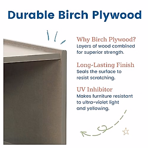 ECR4Kids Classic Bookcase, 48in, Adjustable Shelves, Grey Wash