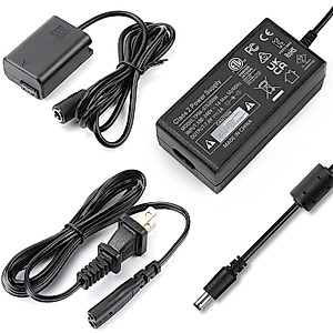 F1TP AC PW20 AC Power Supply Adapter NP-FW50 Dummy Battery Coupler kit for Sony Alpha A6500 A6400 A6300 A6100 A6000 A5100 A5000 A7II A7SII A7RII A7 A7S A7R RX10 II III IV NE ZV-E10 Cameras