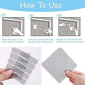 Wernagen Self Adhesive Window Screen Repair Patch Kit 12 Pieces of 2 Sizes Door Replacement for Quick Tent Mesh Cover Hole 4 ''x 4''