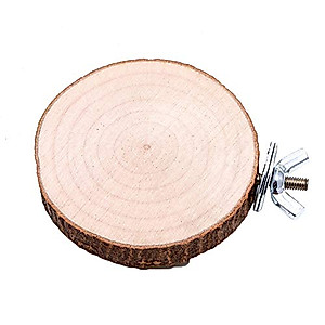 Keersi Natural Wood Perch Stand Toy for Small Medium Pet Bird Parrot Budgie Parakeet Cockatiel Conure Lovebird Finch Canary Hamster Gerbil Rat Chinchilla Squirrel Cage Platform