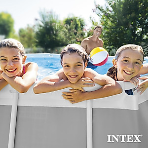 Intex 26795EH Prism Frame Premium Oval Above Ground Swimming Pool Set: 16.6ft x 9ft x 48in – Includes 1500 GPH Cartridge Filter Pump – Removable Ladder – Pool Cover – Ground Cloth